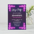 Pink Neon Simple 76th birthday invitations Girl | Zazzle