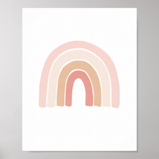Pink Neutral Rainbow Nursery Decor Poster | Zazzle