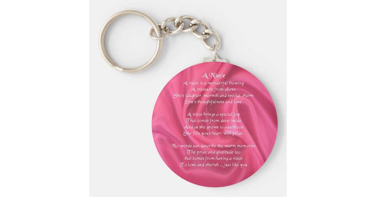 Pink - Niece Poem Keychain | Zazzle.com