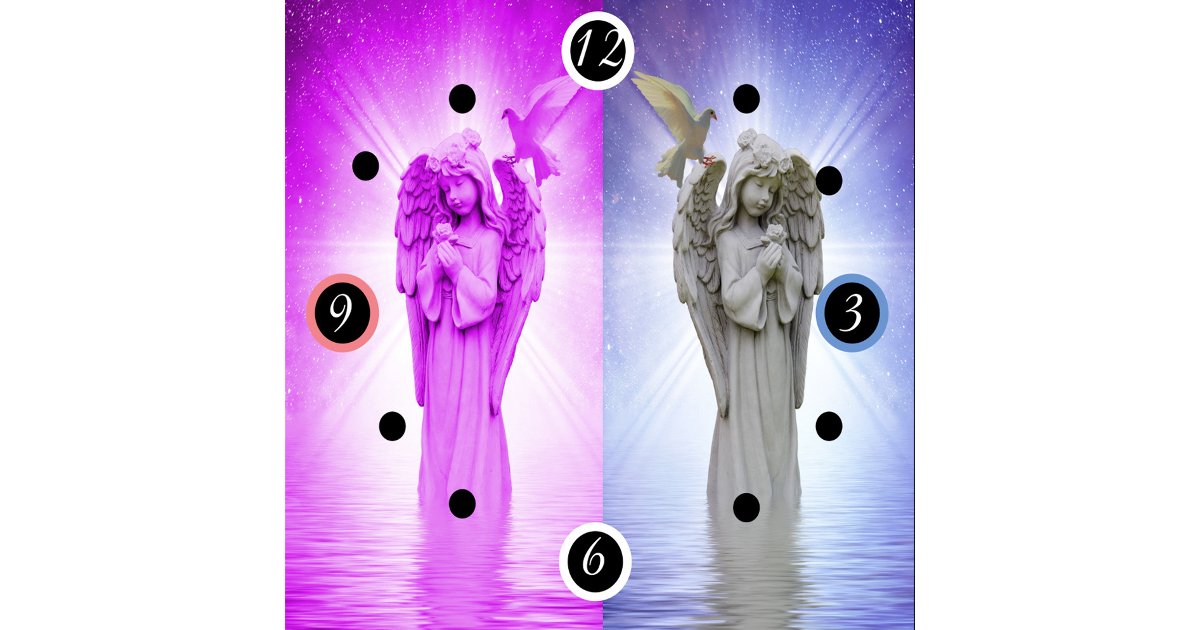 Pink Night and Day Angel Clock | Zazzle