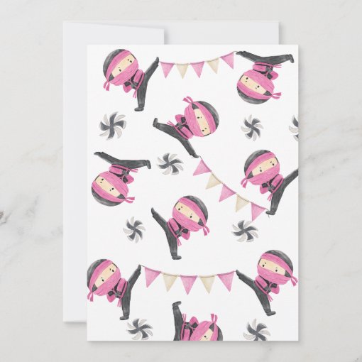 Pink Ninja Birthday Invitation | Ninja Party | Zazzle
