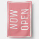 PINK NOW OPEN SIGN FLAG | Zazzle