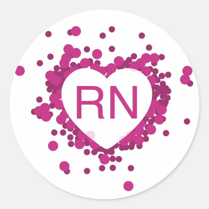 Pink Nurse RN Heart Sticker | Zazzle