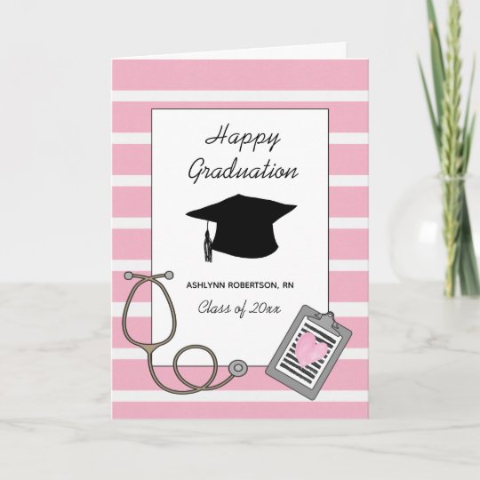 Pink Nursing School Graduation Card | Zazzle.com