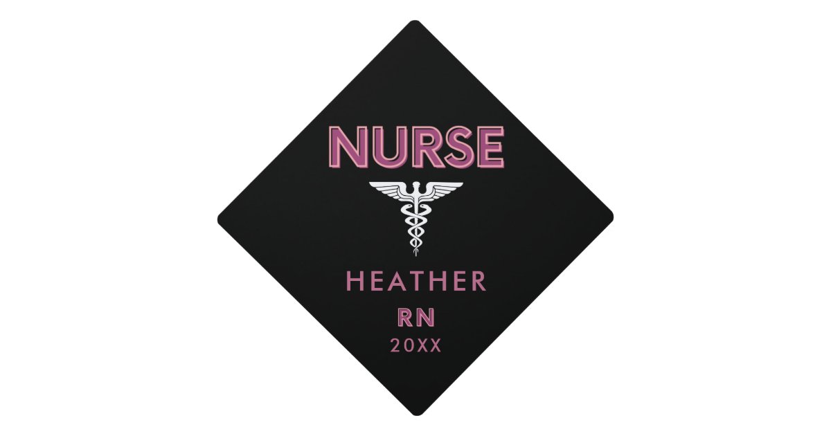 Pink Nursing School Nurse Graduate Graduation Cap Topper | Zazzle