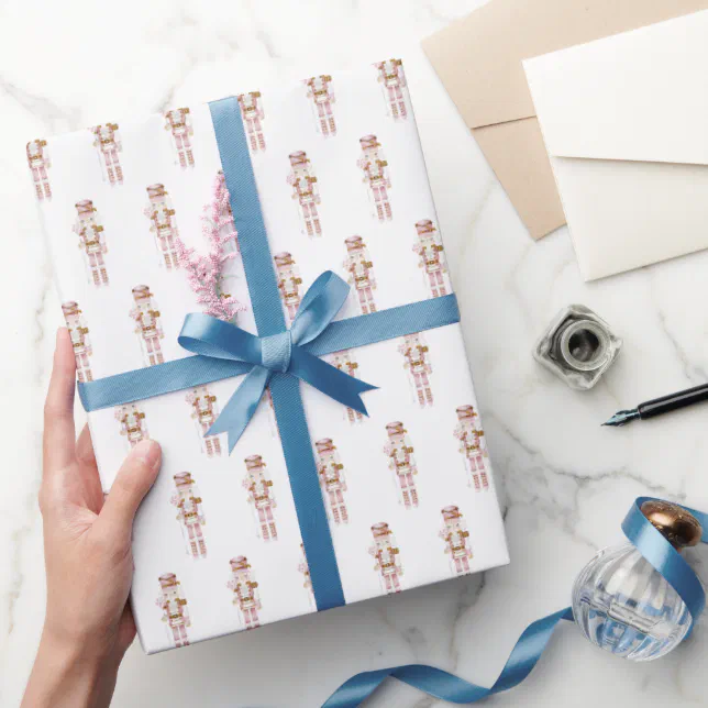Pink Nutcracker Ballet Christmas Wrapping Paper | Zazzle