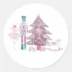 Pink Nutcracker Christmas Holiday Classic Round Sticker | Zazzle