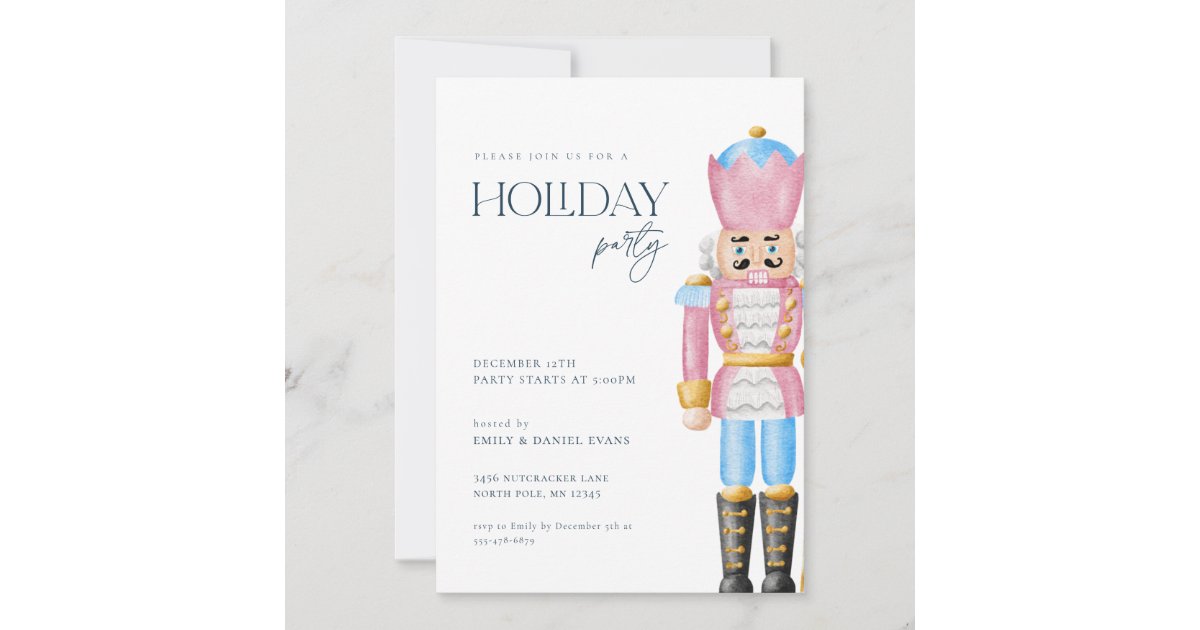 Pink Nutcracker Holiday Party Invitation | Zazzle