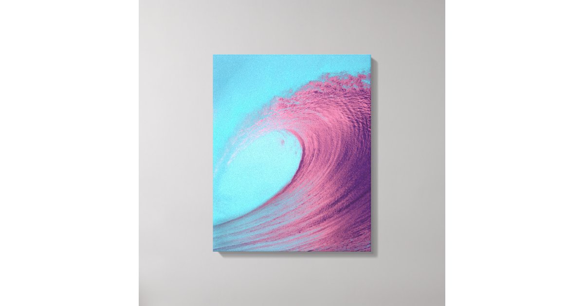 Pink ocean wave canvas print | Zazzle