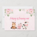 Pink Oink Baa Neigh Girls 1st Birthday Invitation | Zazzle