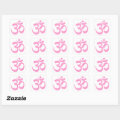 Pink Om Symbol Square Sticker | Zazzle