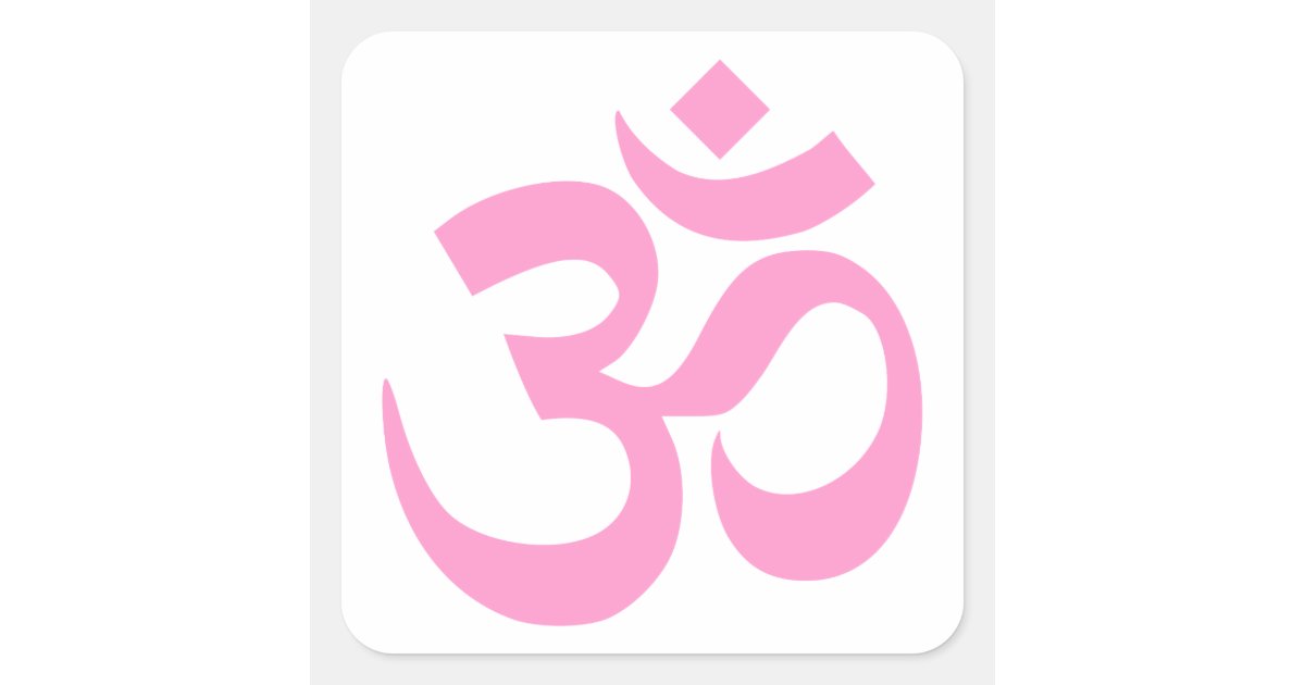 Pink Om Symbol Square Sticker | Zazzle