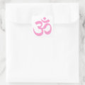 Pink Om Symbol Square Sticker | Zazzle