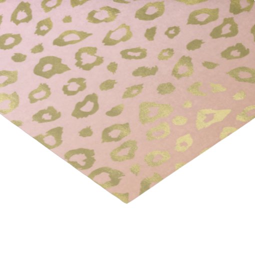Pink Ombre Gold Leopard Print Tissue Paper | Zazzle