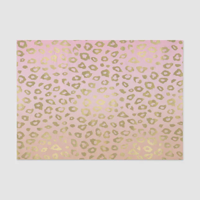 Pink Ombre Gold Leopard Print Tissue Paper | Zazzle