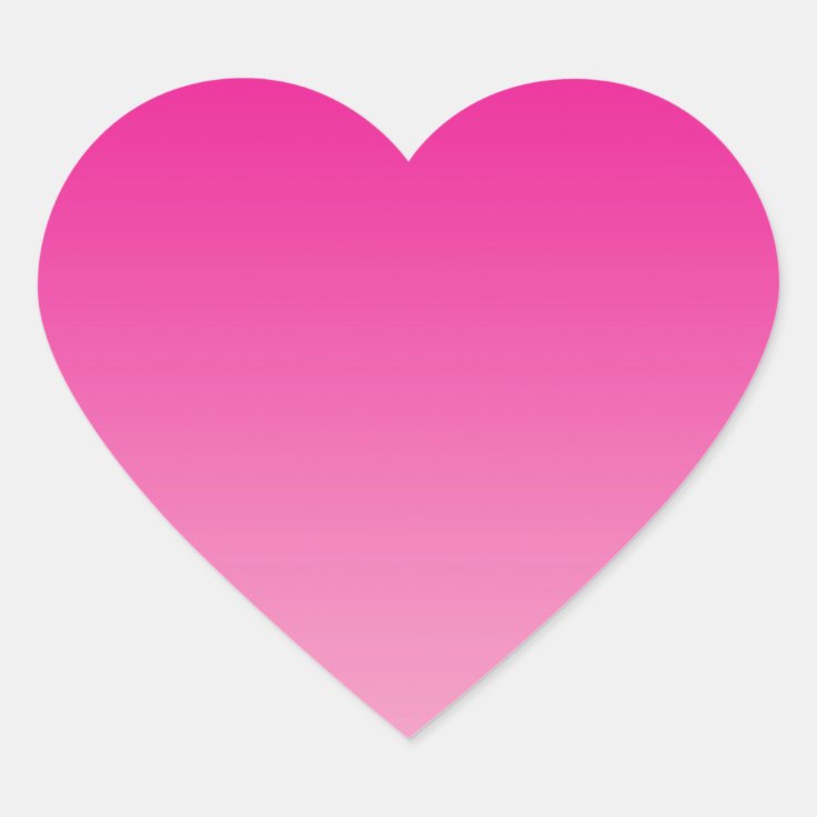 Pink Ombre Heart Sticker | Zazzle