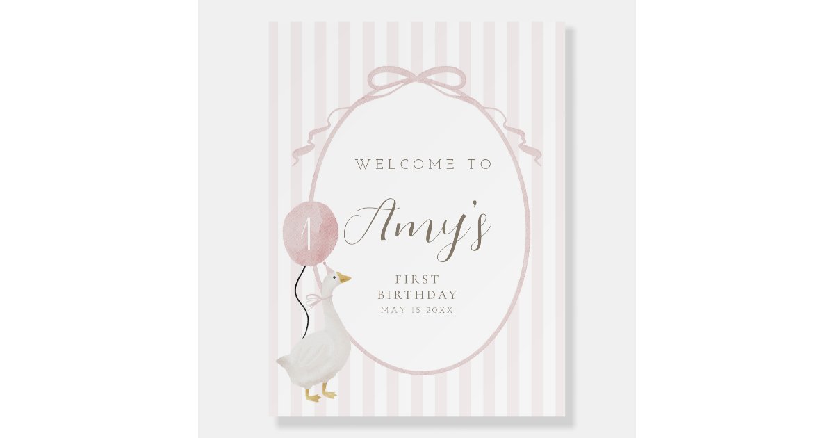 Pink One Silly Goose Welcome Sign | Zazzle