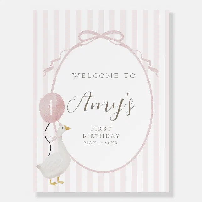 Pink One Silly Goose Welcome Sign | Zazzle