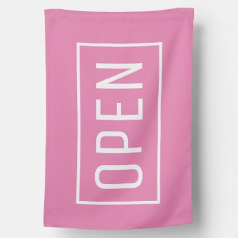 PINK OPEN SIGN FLAG | Zazzle