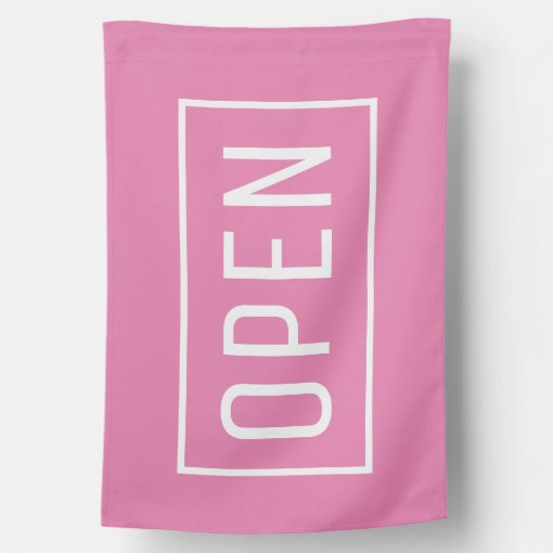 PINK OPEN SIGN FLAG | Zazzle