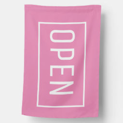 PINK OPEN SIGN FLAG | Zazzle