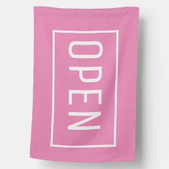 PINK OPEN SIGN FLAG | Zazzle