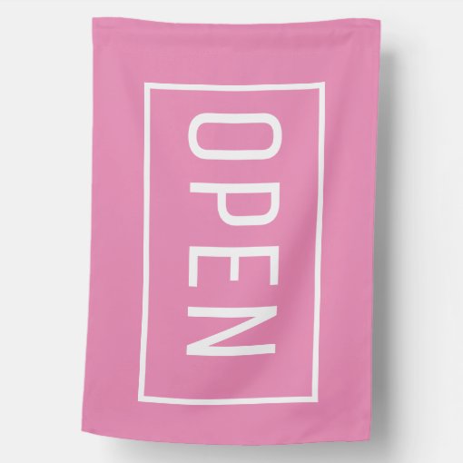 PINK OPEN SIGN FLAG | Zazzle