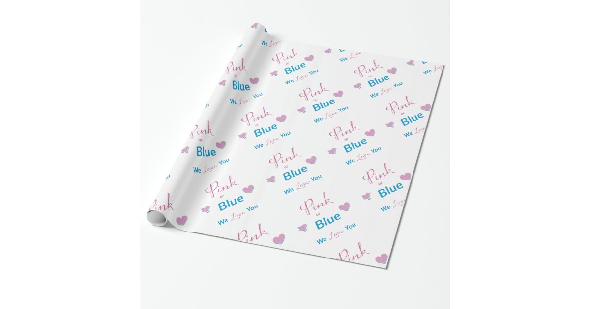 Pink or Blue Wrapping Paper | Zazzle