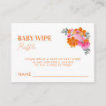 Pink Orange Baby Wipe Raffle Baby Shower Game Enclosure Card | Zazzle