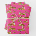Pink Orange Jungle Tiger Animal Pattern Wrapping Paper Sheets | Zazzle