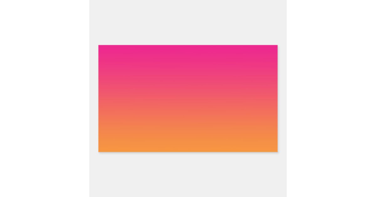 Pink & Orange Ombre Rectangular Sticker | Zazzle