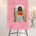 Pink Orange Retro Photo Graduation Welcome Sign | Zazzle