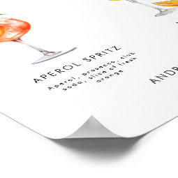 Pink Orange Signature Drinks Cocktail Wedding Sign | Zazzle