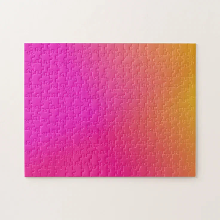 Pink Orange Yellow Ombre Jigsaw Puzzle Zazzle