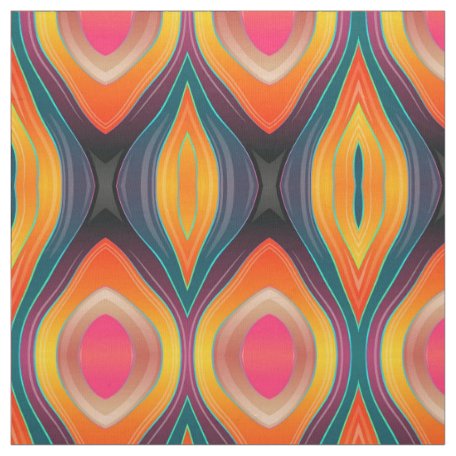 Funky Retro Pattern Abstract Bohemian Fabric | Zazzle