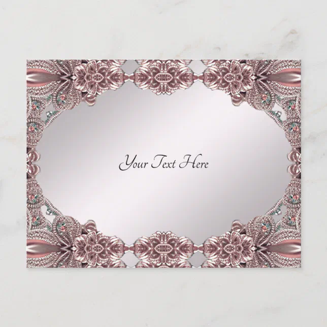 Pink Ornamental Postcard | Zazzle