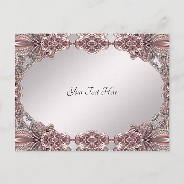 Pink Ornamental Postcard | Zazzle