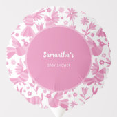 Pink otomi mexican baby shower Paper Plate Balloon | Zazzle