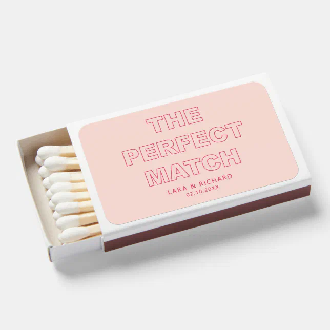 Pink Outline bold text type Matchboxes | Zazzle