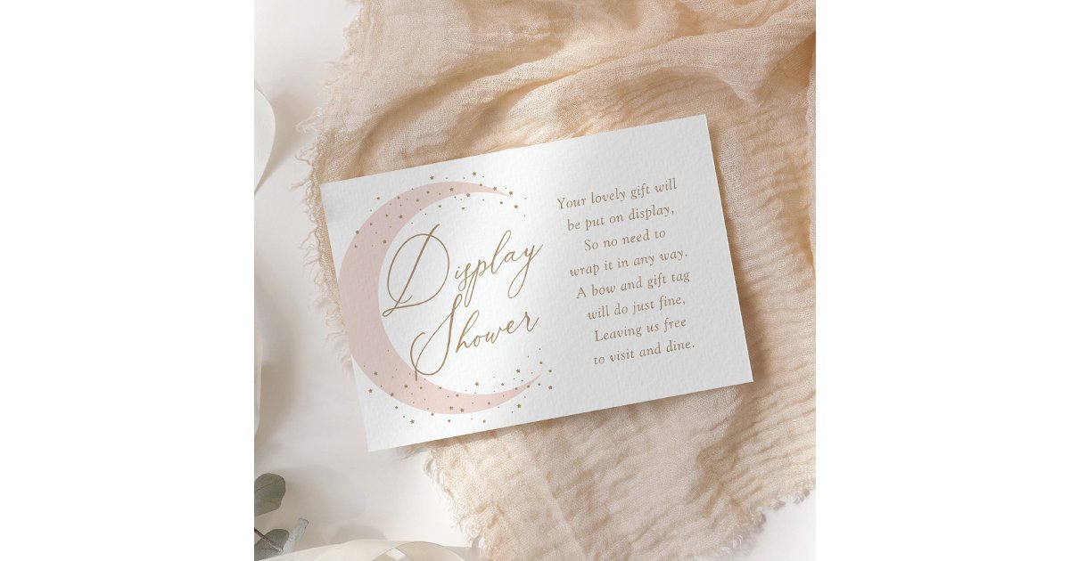 Pink Over the Moon Baby Display Shower Enclosure Card | Zazzle