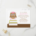 Pink Owl Kindergarten Graduation Invitation Postcard | Zazzle