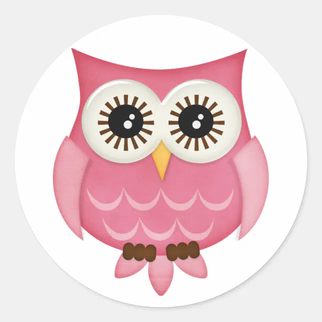 Pink Owls Classic Round Sticker | Zazzle