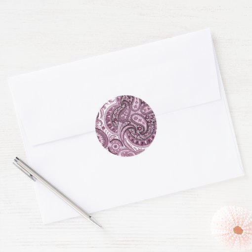 Pink Paisley Classic Round Sticker | Zazzle