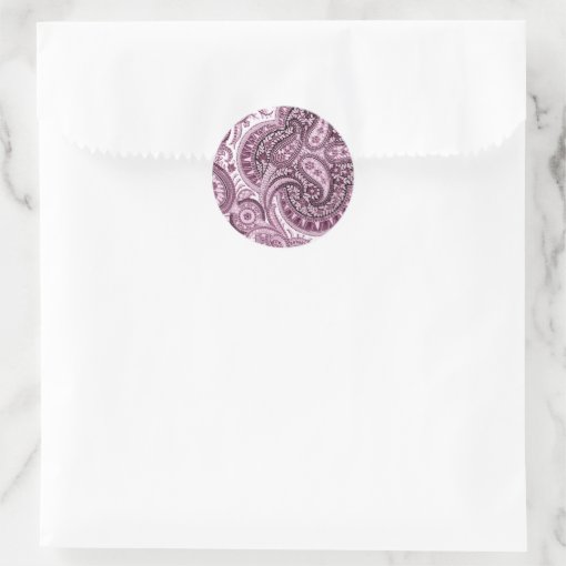 Pink Paisley Classic Round Sticker | Zazzle
