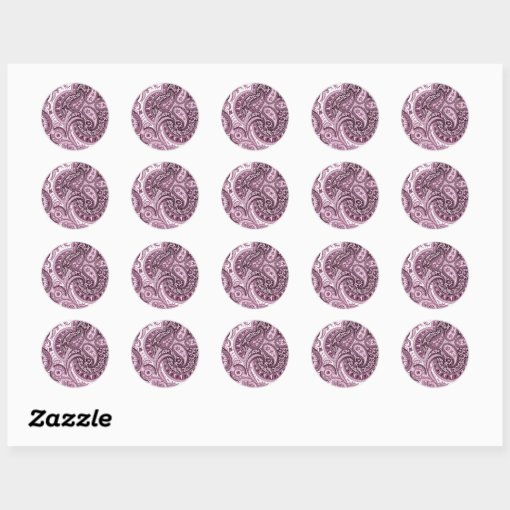 Pink Paisley Classic Round Sticker | Zazzle