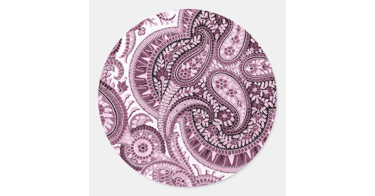 Pink Paisley Classic Round Sticker | Zazzle