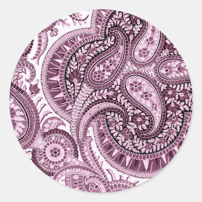 Pink Paisley Classic Round Sticker | Zazzle.com