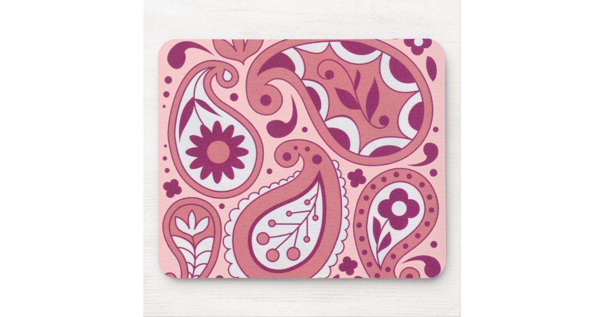 Pink Paisley Flower Mousepad | Zazzle