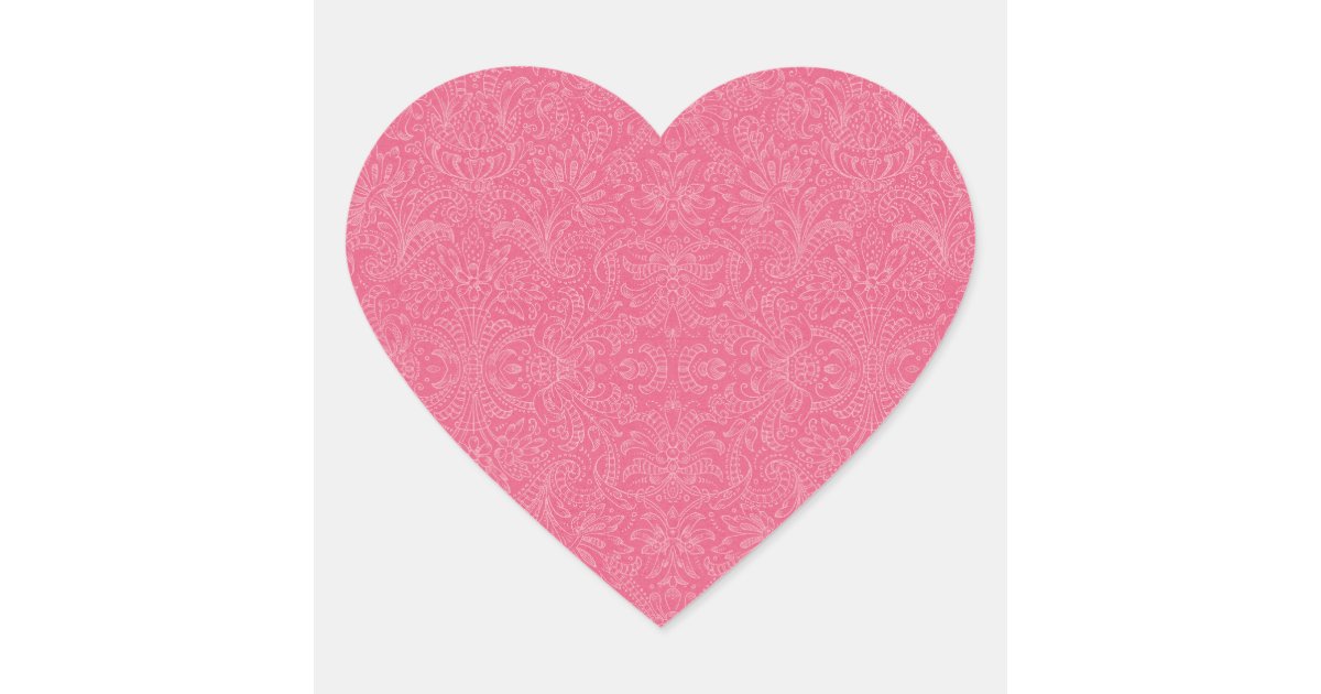 Pink Paisley Heart Sticker | Zazzle