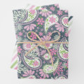 Pink Paisley Print Pattern Bright Wrapping Paper Sheets | Zazzle